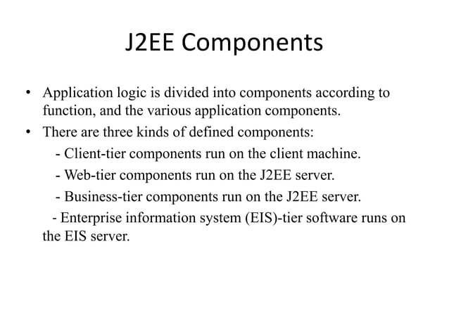 J2 ee container & components | PPTX