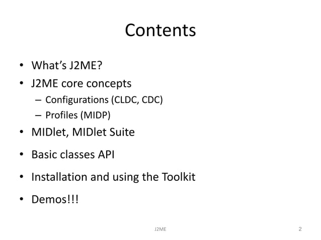 J2ME mobile device architecture a develo | PPTX | Programming Languages | Computing
