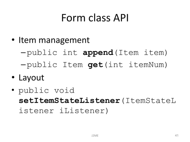 J2ME mobile device architecture a develo | PPTX | Programming Languages | Computing