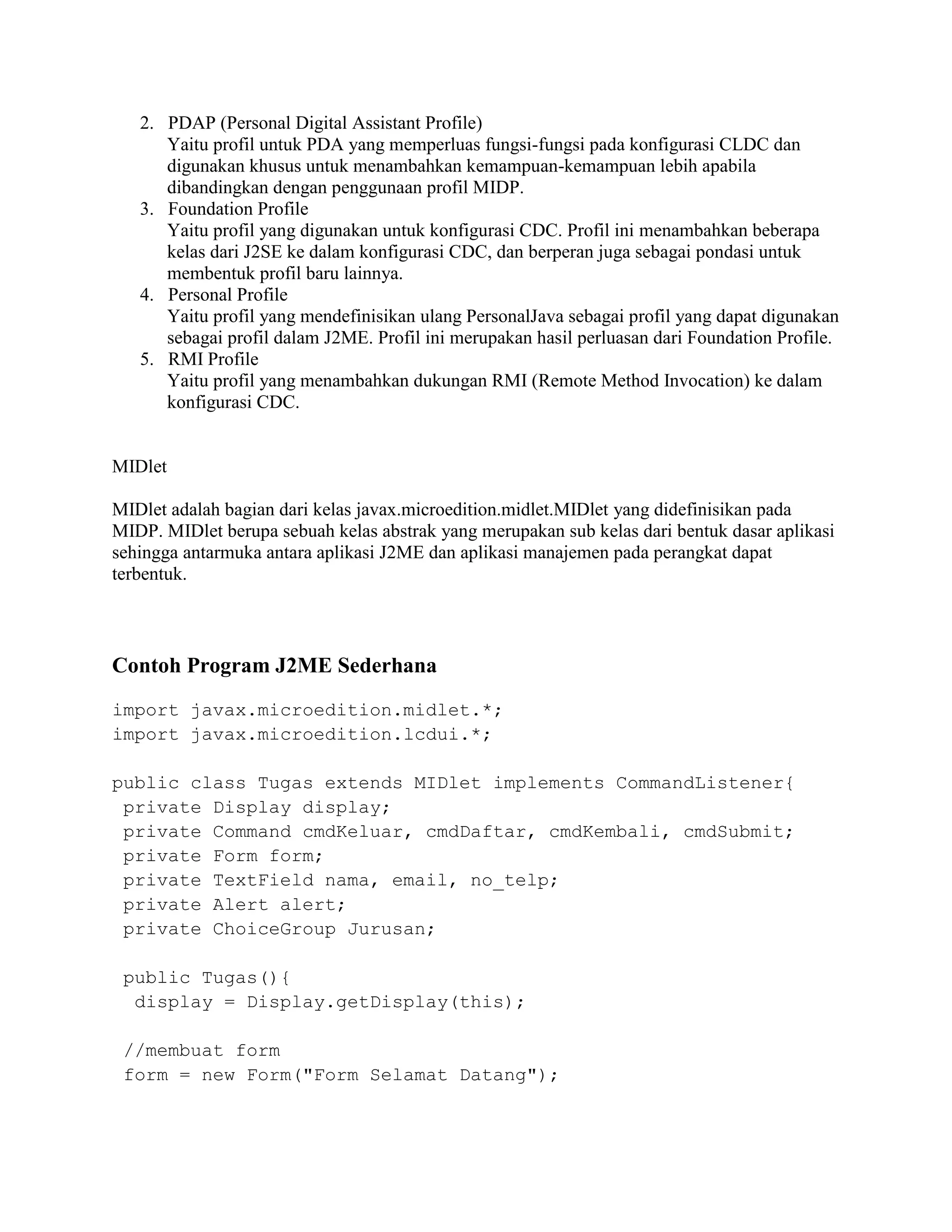 J2me edwin prassetyo 1100631028 | PDF