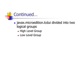 J2ME GUI Programming | PDF