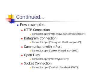J2ME IO Classes | PPT