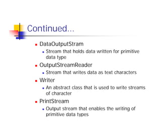 J2ME IO Classes | PPT