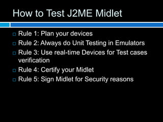 J2ME mobile app development | PPTX