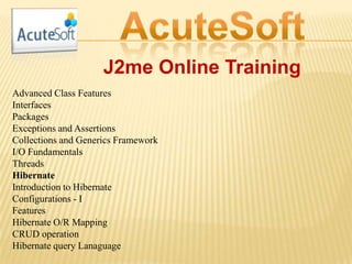 J2ME ONLINE TRAINING | PPTX