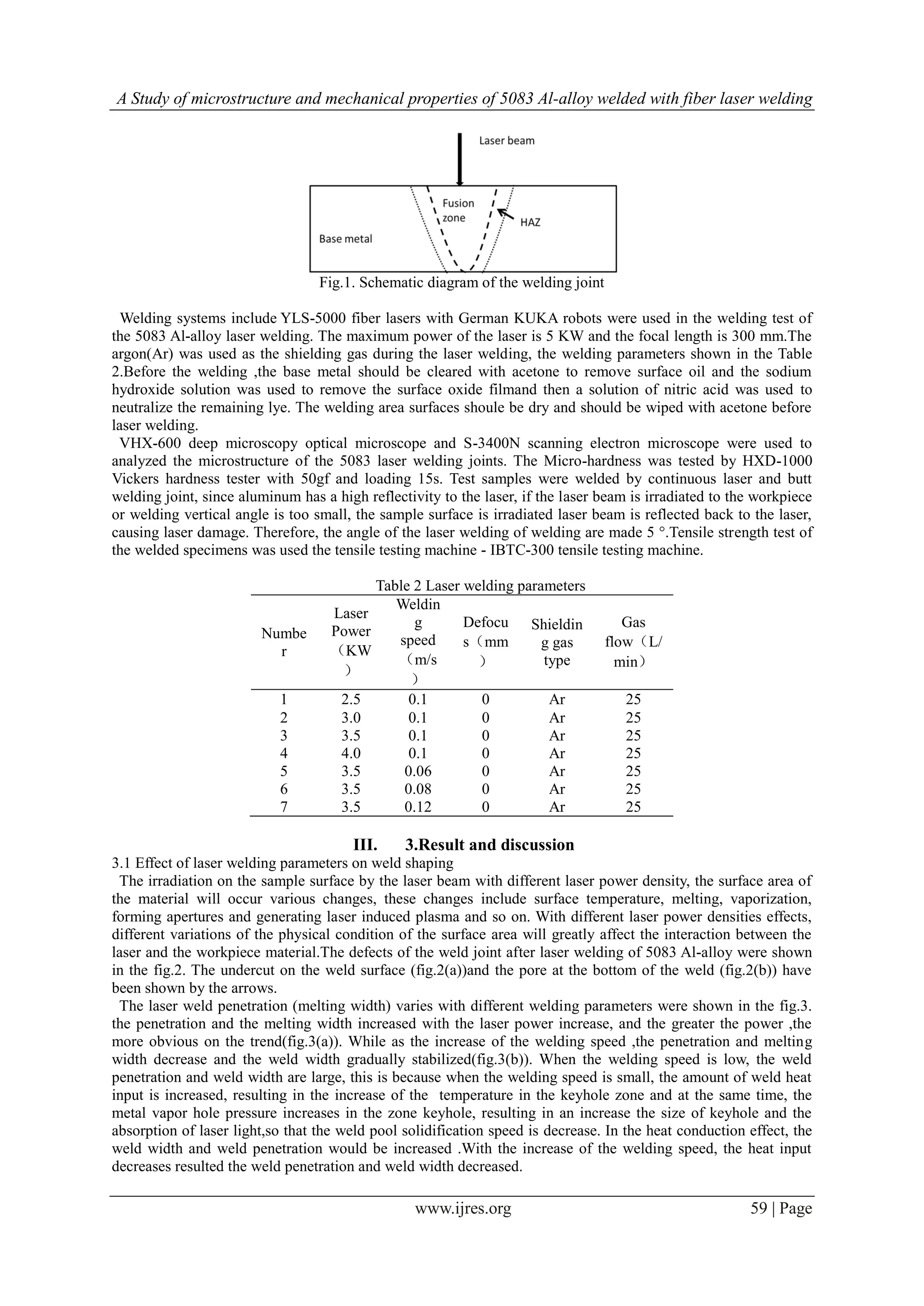 A Study of microstructure and mechanical properties of 5083 Al-alloy welded with fiber laser ...