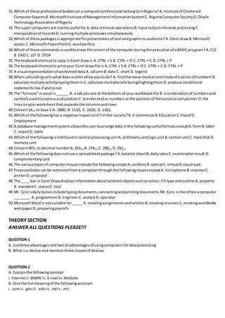 J3 Computer Studies (Pre-NECO BECE) | DOCX