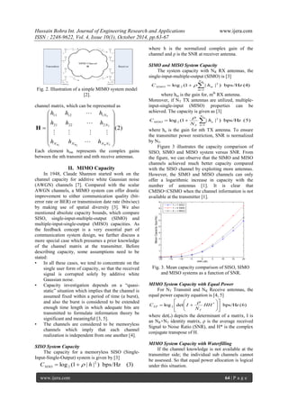 Study and Analysis Capacity of MIMO Systems for AWGN Channel Model Scenarios | PDF