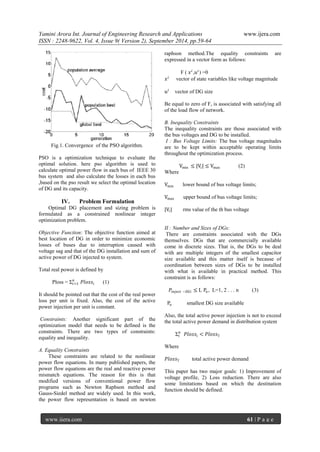Voltage Profile Improvement of distribution system Using Particle Swarm Optimization | PDF ...