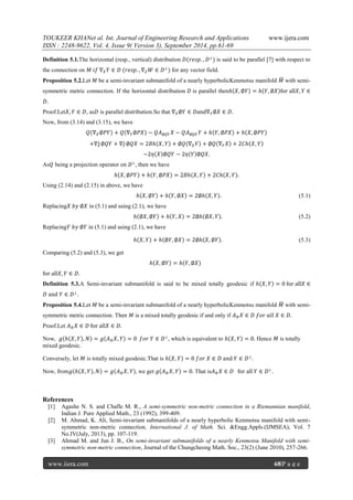 On Semi-Invariant Submanifolds of a Nearly Hyperbolic Kenmotsu Manifold with Semi-symmetric ...