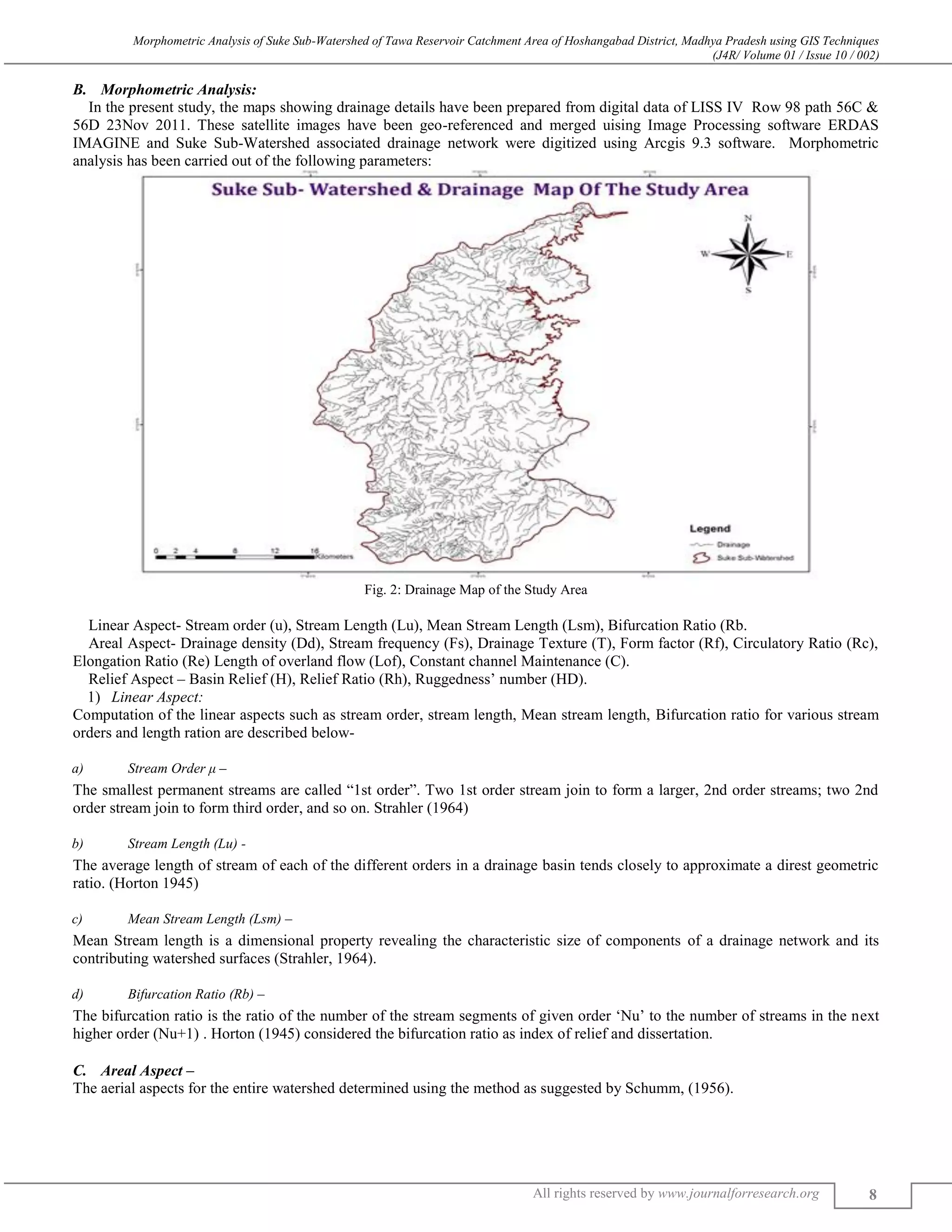 MORPHOMETRIC ANALYSIS OF SUKE SUB-WATERSHED OF TAWA RESERVOIR CATCHMENT ...
