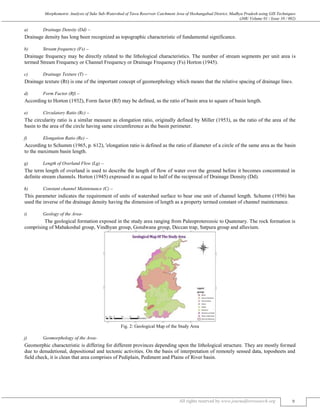 MORPHOMETRIC ANALYSIS OF SUKE SUB-WATERSHED OF TAWA RESERVOIR CATCHMENT ...
