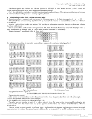 CRYPTOGRAPHY USING ELLIPTIC CURVE WITH MATRIX SCRAMBLING | PDF | Information and Network ...