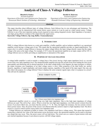 ANALYSIS ON CLASS-A VOLTAGE FOLLOWER | PDF