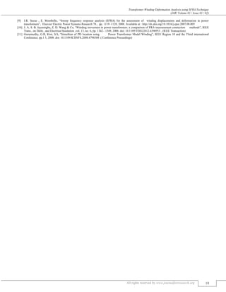TRANSFORMER WINDING DEFORMATION ANALYSIS USING SFRA TECHNIQUE | PDF