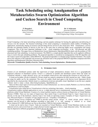 TASK SCHEDULING USING AMALGAMATION OF MET HEURISTICS SWARM OPTIMIZATION ALGORITHM AND CUCKOO ...