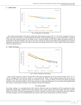 OPTIMIZATION OF STATIC INJECTION TIMING OF DIESEL ENGINE FUELLED WITH MAHUA BIODIESEL USING EGR ...