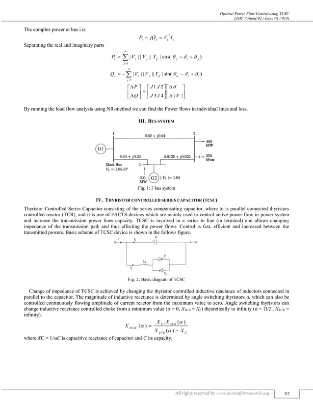 OPTIMAL POWER FLOW CONTROL USING TCSC | PDF