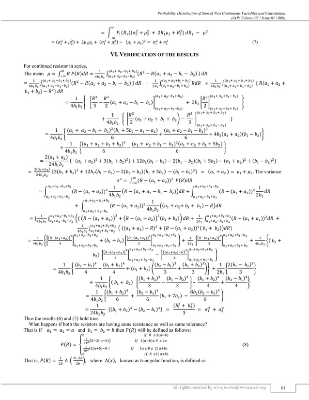PROBABILITY DISTRIBUTION OF SUM OF TWO CONTINUOUS VARIABLES AND CONVOLUTION | PDF