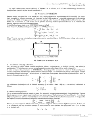 HARMONIC MITIGATION USING D STATCOM THROUGH A CURRENT CONTROL TECHNIQUE | PDF | Radio Control ...