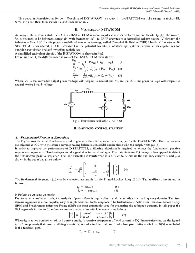 HARMONIC MITIGATION USING D STATCOM THROUGH A CURRENT CONTROL TECHNIQUE | PDF | Radio Control ...