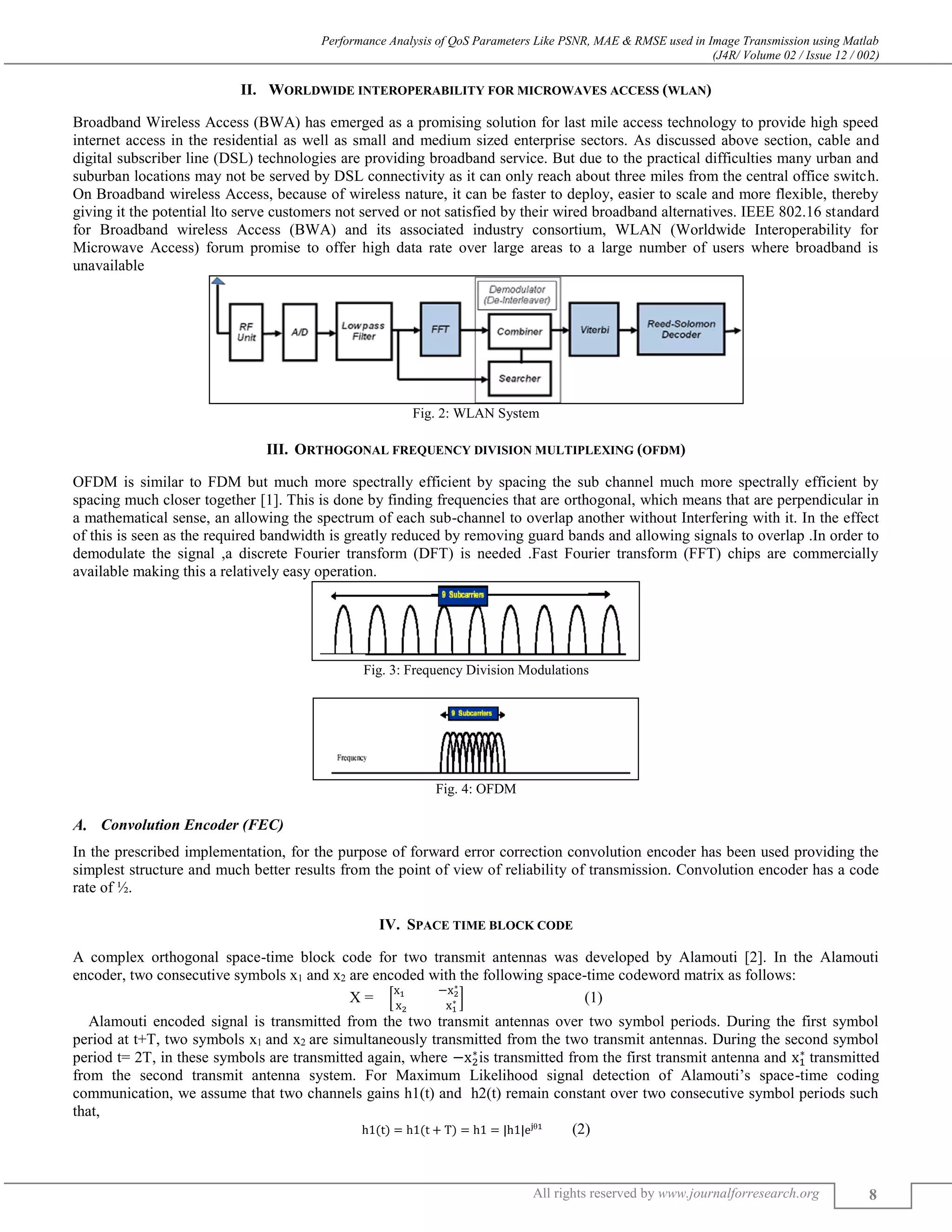 PERFORMANCE ANALYSIS OF QOS PARAMETERS LIKE PSNR, MAE & RMSE USED IN IMAGE TRANSMISSION USING ...