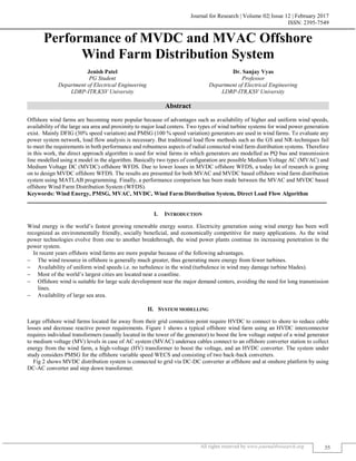 PERFORMANCE OF MVDC AND MVAC OFFSHORE WIND FARM DISTRIBUTION SYSTEM | PDF