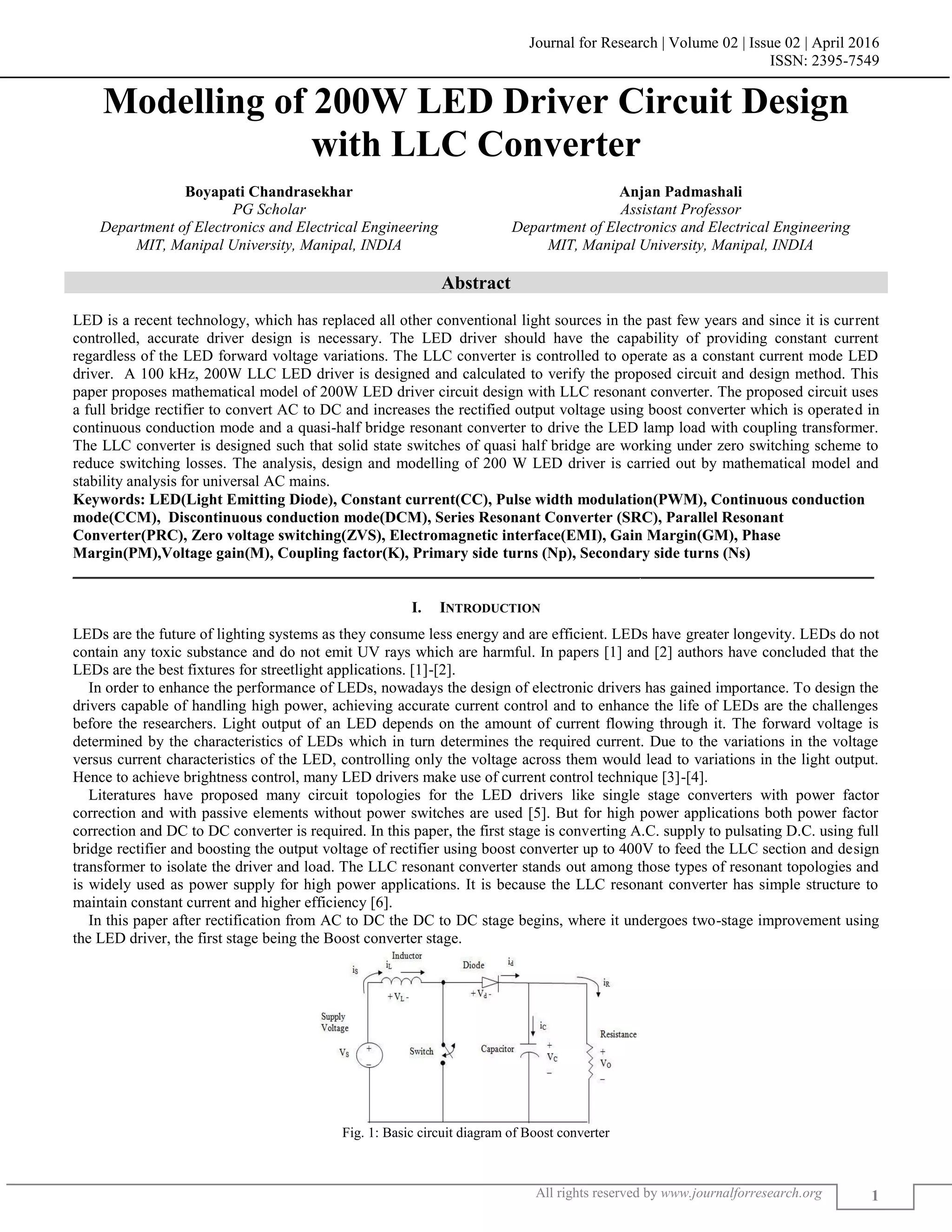 MODELLING OF 200W LED DRIVER CIRCUIT DESIGN WITH LLC CONVERTER | PDF
