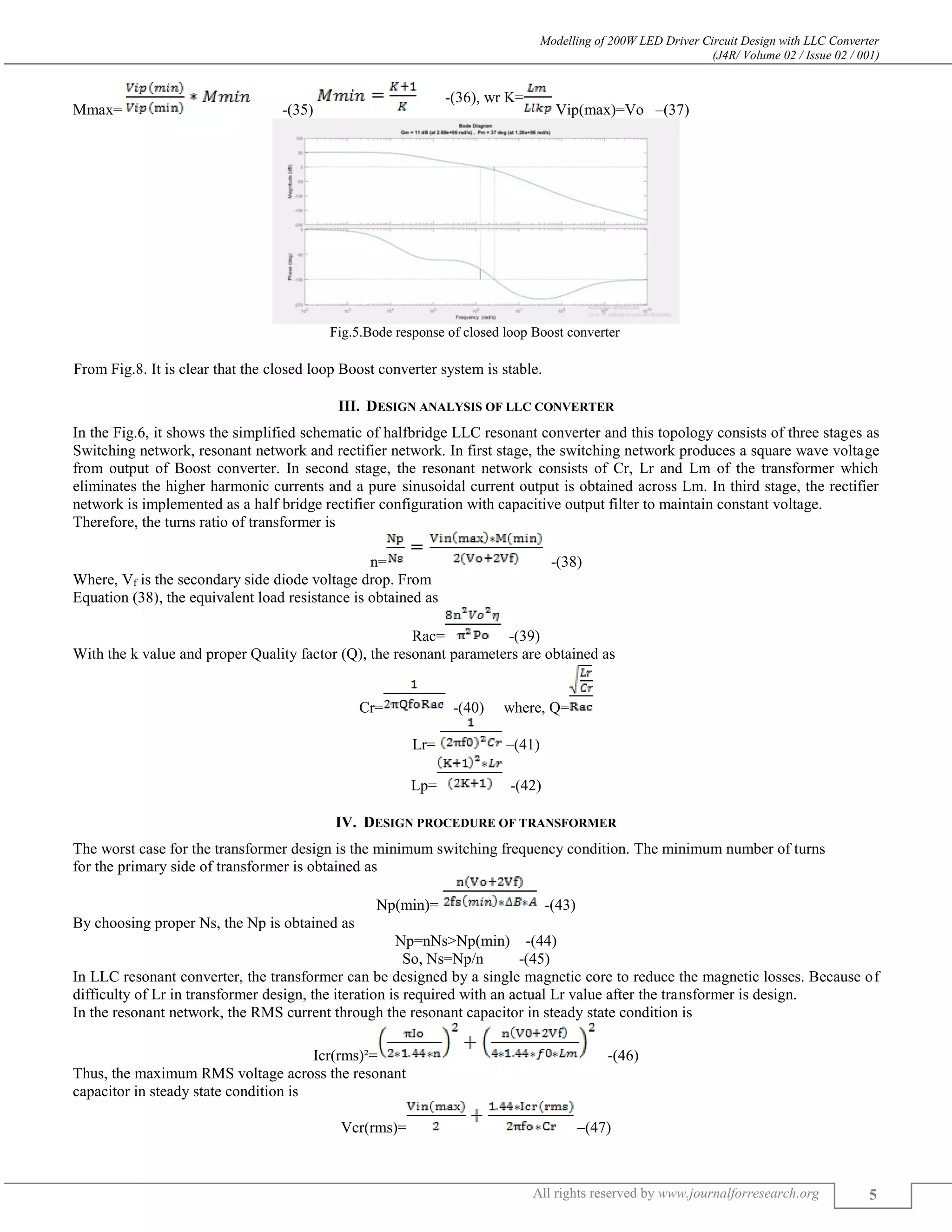 MODELLING OF 200W LED DRIVER CIRCUIT DESIGN WITH LLC CONVERTER | PDF