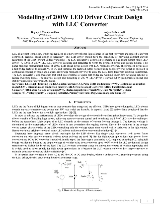 MODELLING OF 200W LED DRIVER CIRCUIT DESIGN WITH LLC CONVERTER | PDF