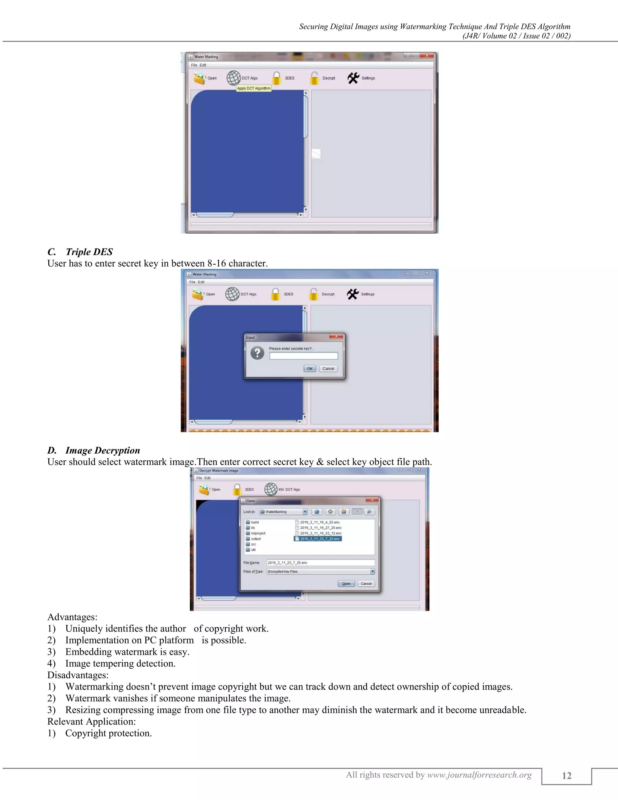 SECURING DIGITAL IMAGES USING WATERMARKING TECHNIQUE AND TRIPLE DES ALGORITHM | PDF