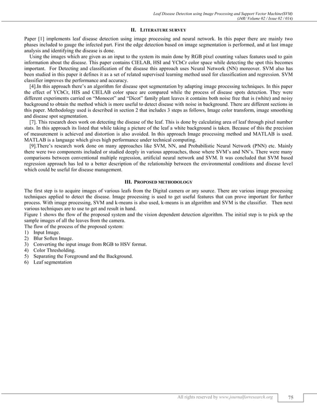 Leaf Disease Detection Using Image Processing And Support Vector Machine Svm Pdf