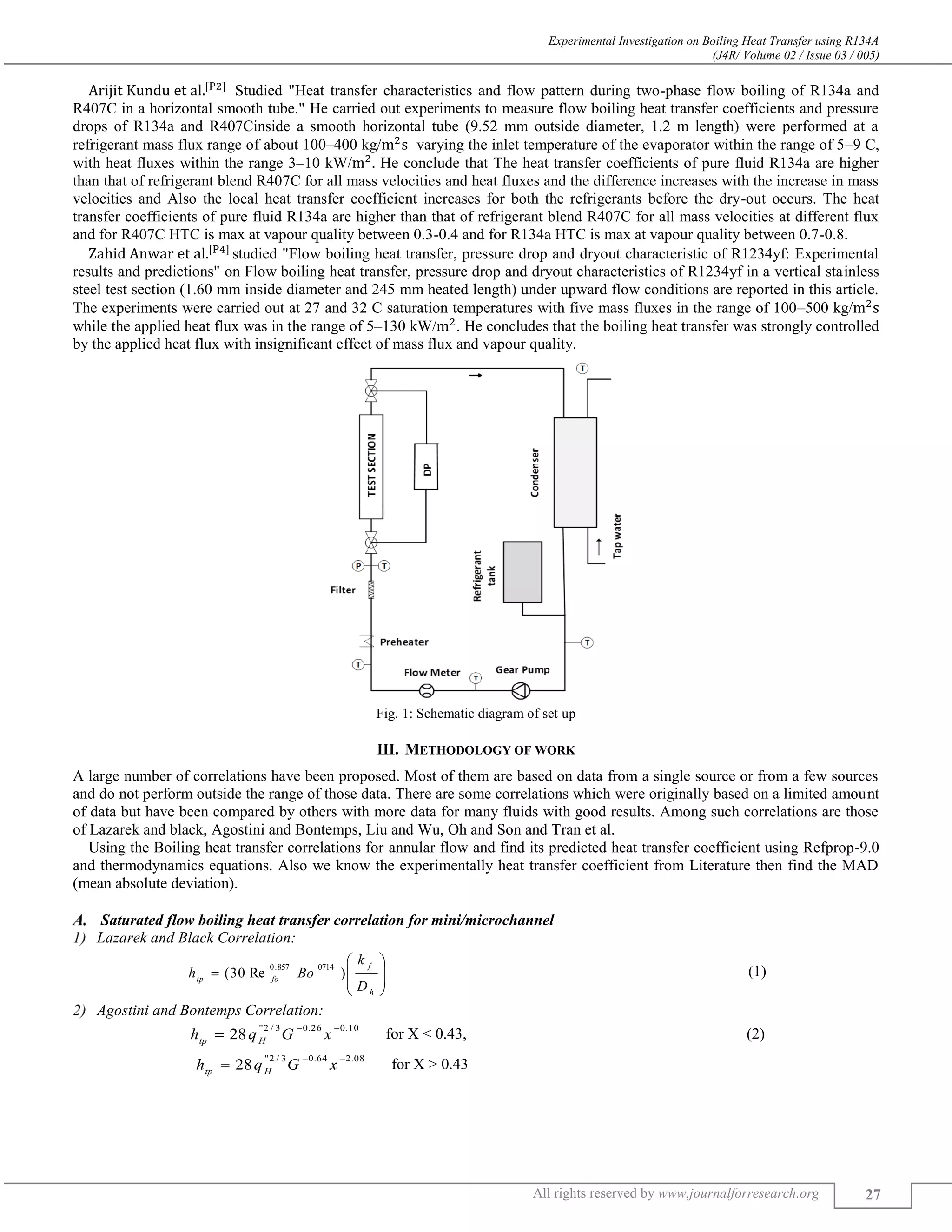 EXPERIMENTAL INVESTIGATION ON BOILING HEAT TRANSFER USING R134A | PDF