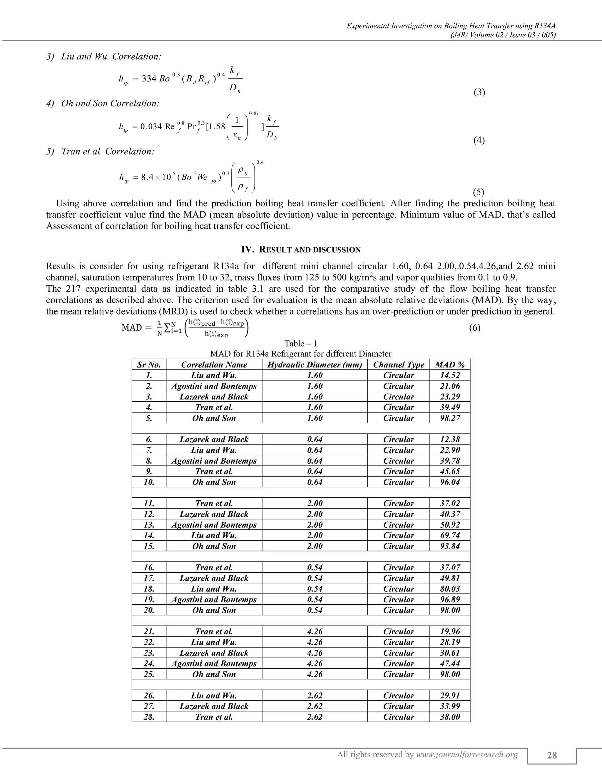 EXPERIMENTAL INVESTIGATION ON BOILING HEAT TRANSFER USING R134A | PDF