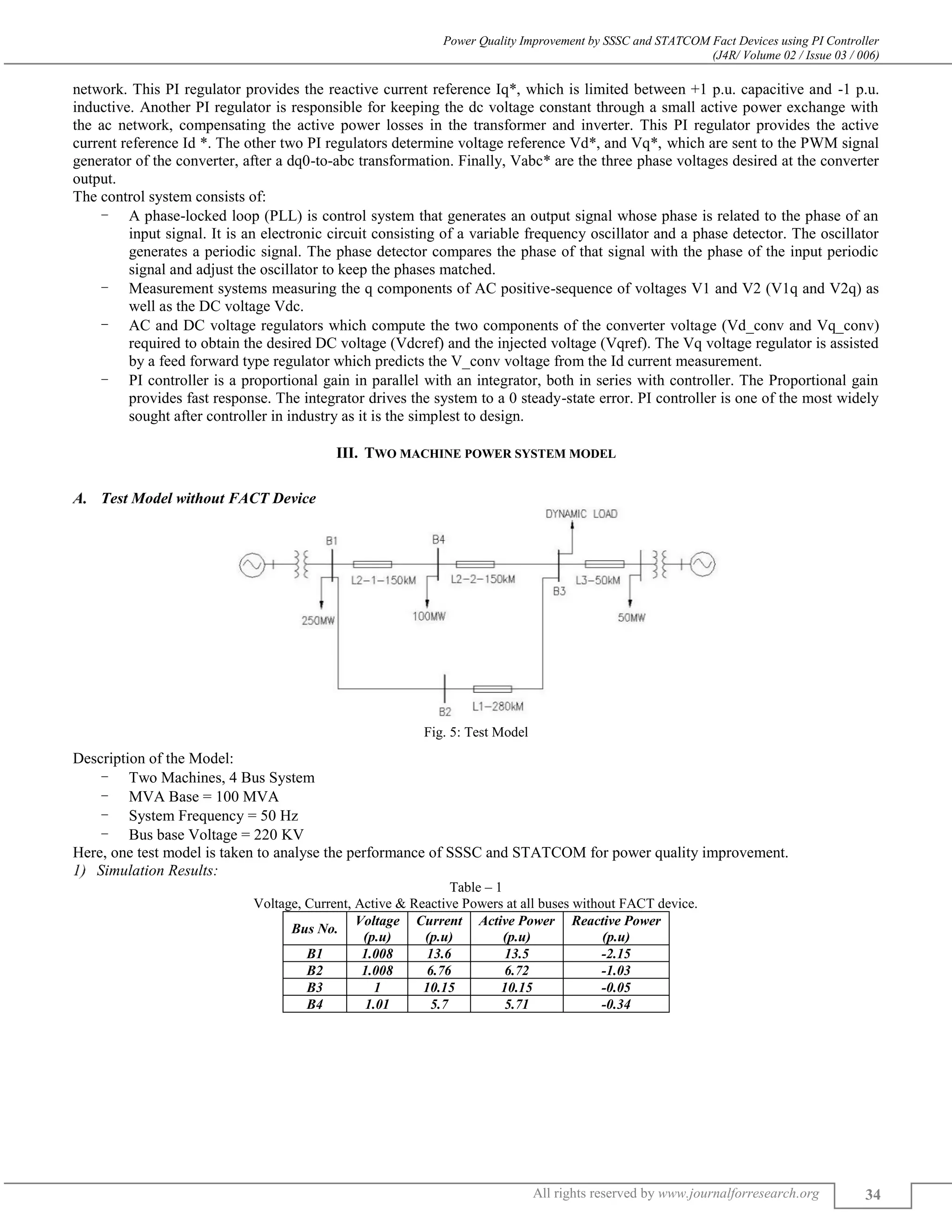 Power Quality Improvement By Sssc And Statcom Using Pi Controller Pdf