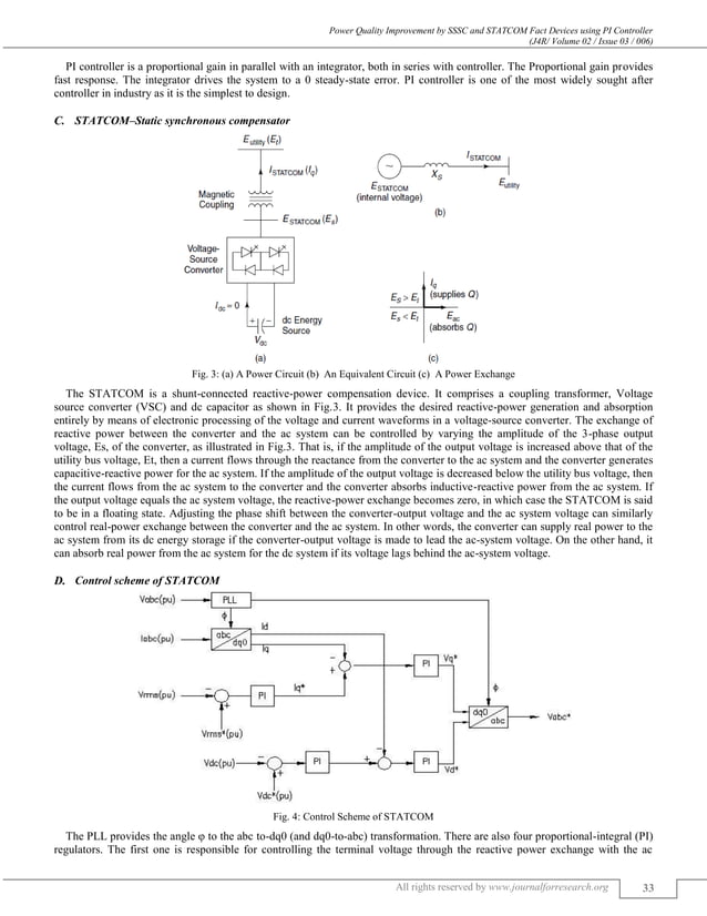 POWER QUALITY IMPROVEMENT BY SSSC AND STATCOM USING PI CONTROLLER | PDF | Internet of Things ...