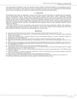 SIMILARITY MEASURES FOR RECOMMENDER SYSTEMS: A COMPARATIVE STUDY | PDF