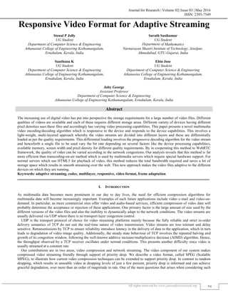 RESPONSIVE VIDEO FORMAT FOR ADAPTIVE STREAMING | PDF | Video Software | Computer Software and ...