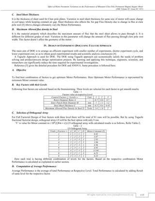 EFFECT OF MOTOR PARAMETER VARIATIONS ON THE PERFORMANCE OF MINIATURE ...