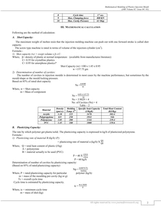 MATHEMATICAL MODELING OF PLASTICS INJECTION MOULD | PDF