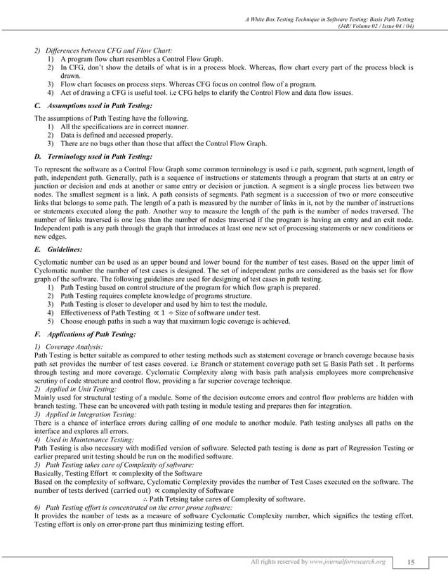 A WHITE BOX TESTING TECHNIQUE IN SOFTWARE TESTING : BASIS PATH TESTING ...