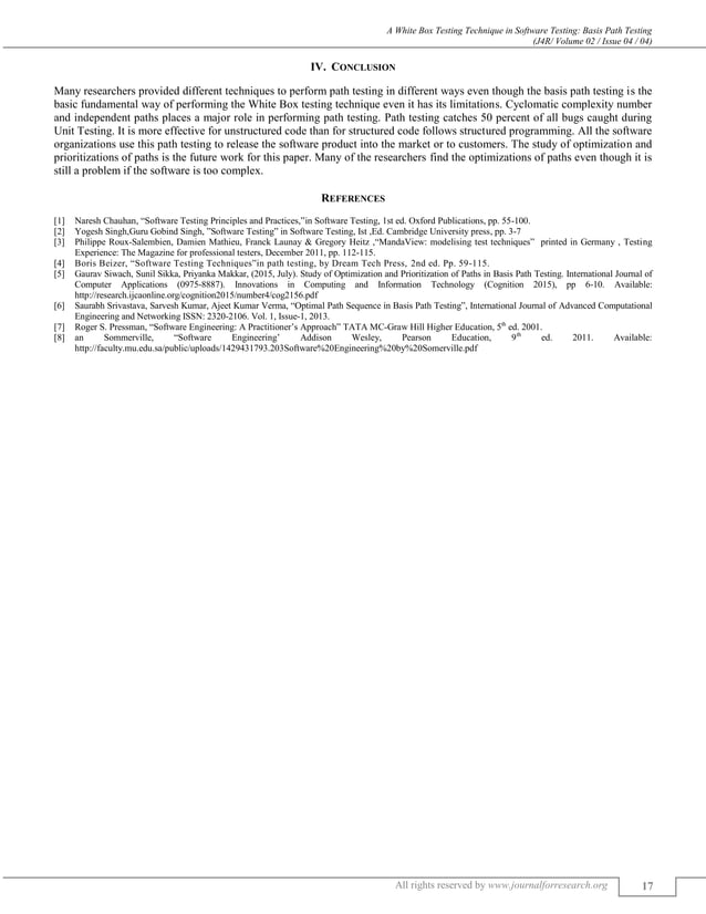 A WHITE BOX TESTING TECHNIQUE IN SOFTWARE TESTING : BASIS PATH TESTING ...