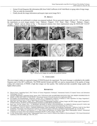 IMAGE STEGANOGRAPHY USING BLOCK LEVEL ENTROPY THRESHOLDING TECHNIQUE | PDF | Internet | Computing