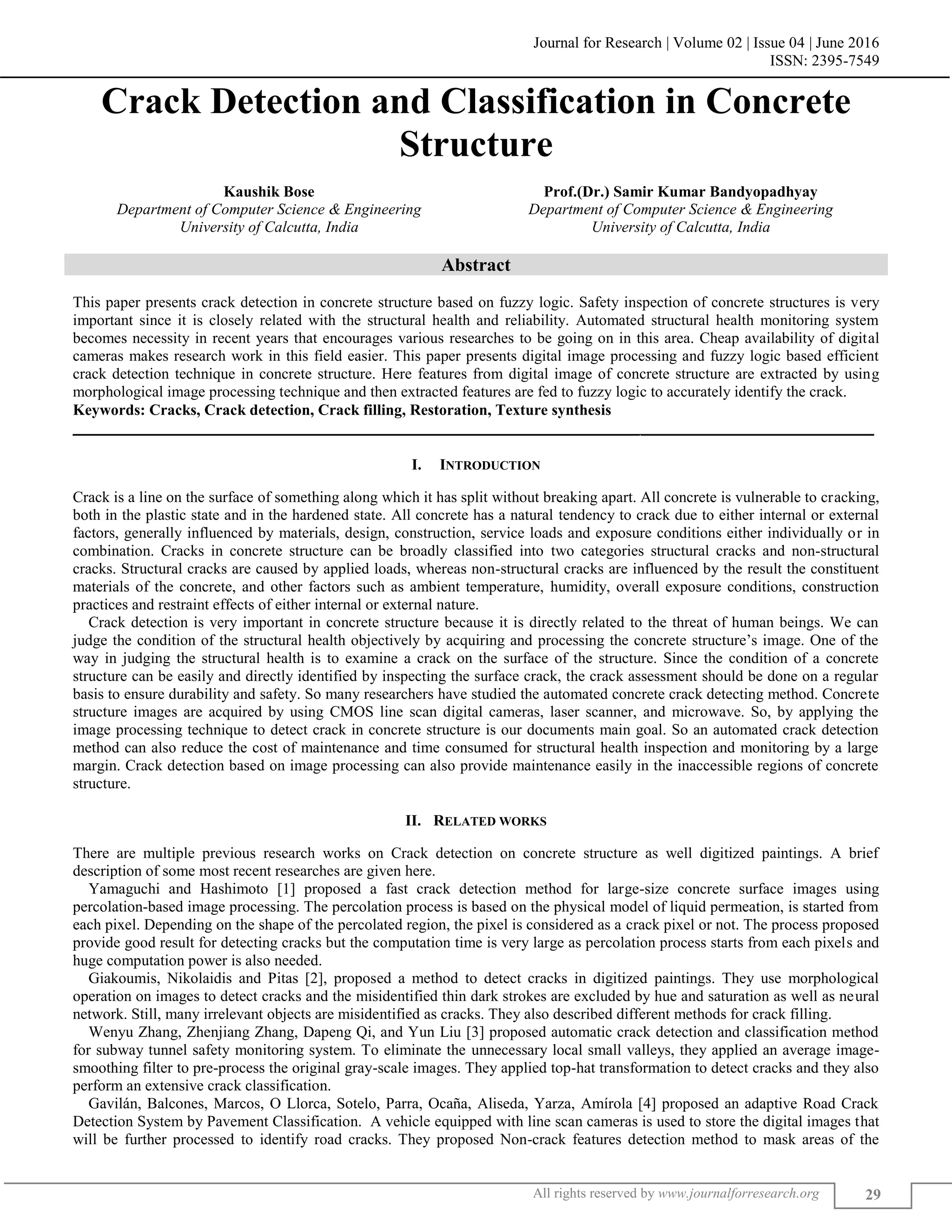 Crack Detection And Classification In Concrete Structure Pdf