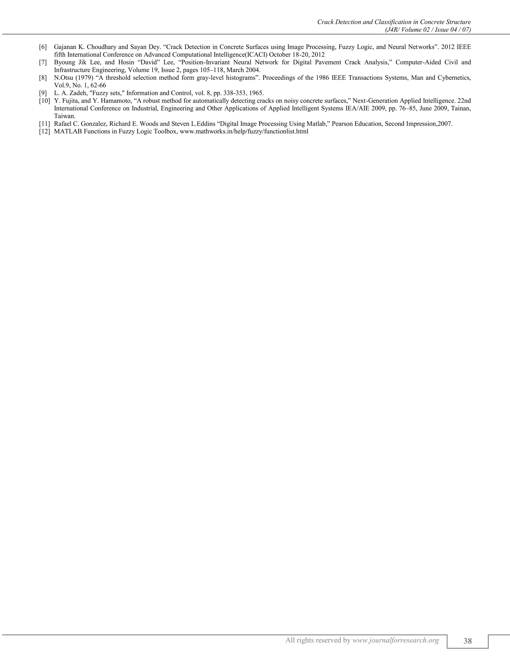 CRACK DETECTION AND CLASSIFICATION IN CONCRETE STRUCTURE | PDF