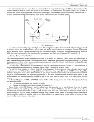 DESIGN AND IMPLEMENTATION OF CAMERA-BASED INTERACTIVE TOUCH SCREEN | PDF