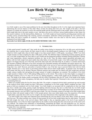LOW BIRTH WEIGHT BABY | PDF