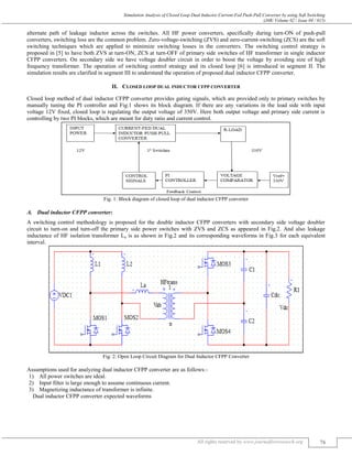 SIMULATION ANALYSIS OF CLOSED LOOP DUAL INDUCTOR CURRENT-FED PUSH-PULL CONVERTER BY USING SOFT ...