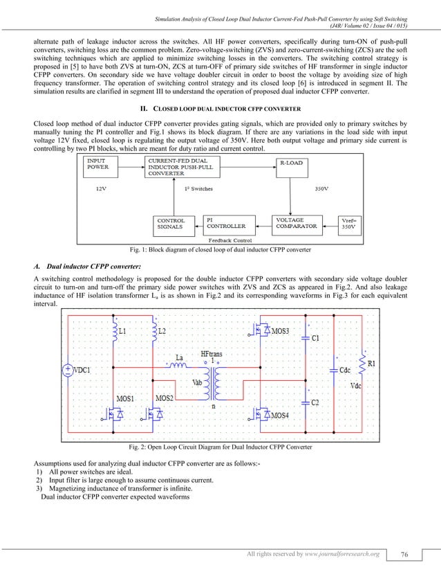 SIMULATION ANALYSIS OF CLOSED LOOP DUAL INDUCTOR CURRENT-FED PUSH-PULL ...