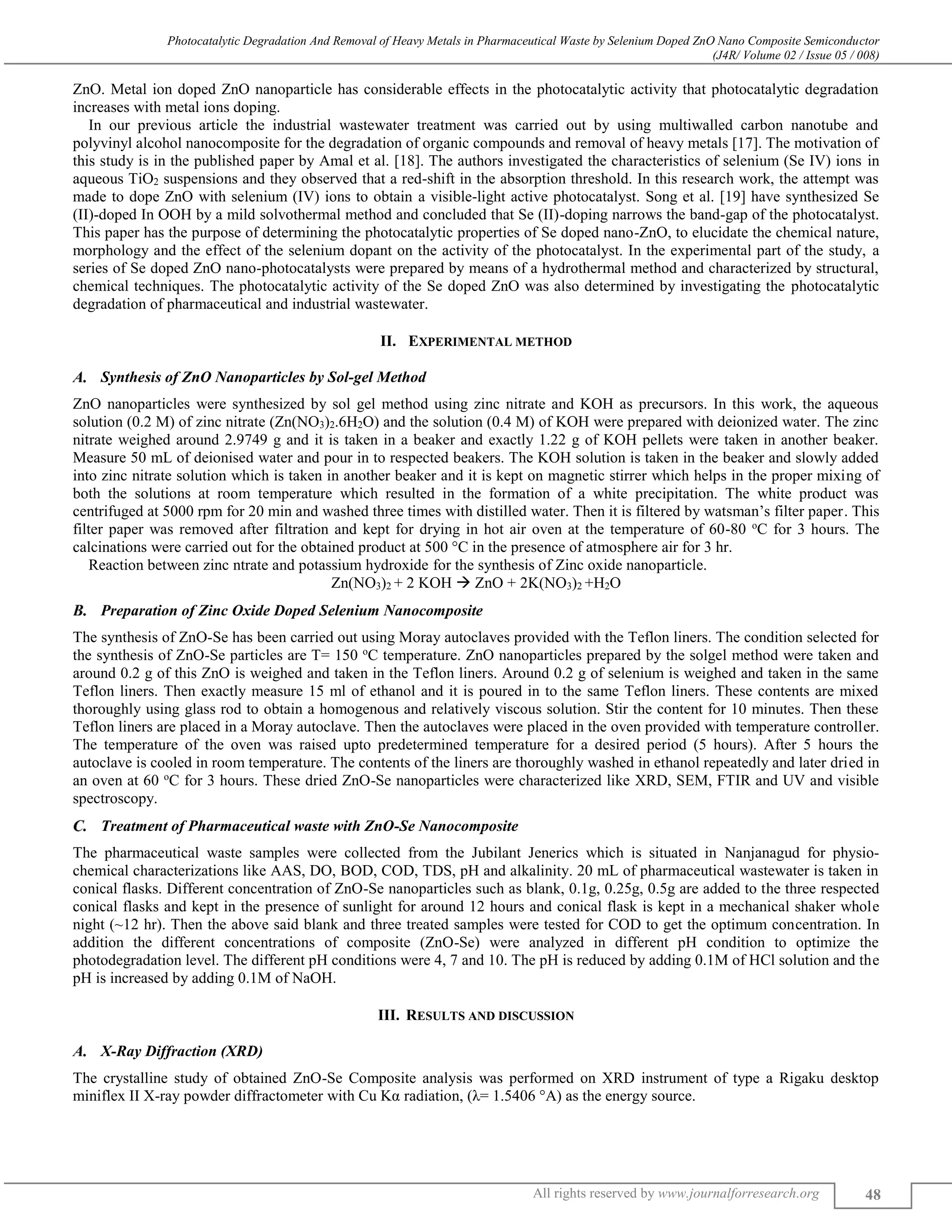 PHOTOCATALYTIC DEGRADATION AND REMOVAL OF HEAVY METALS IN ...